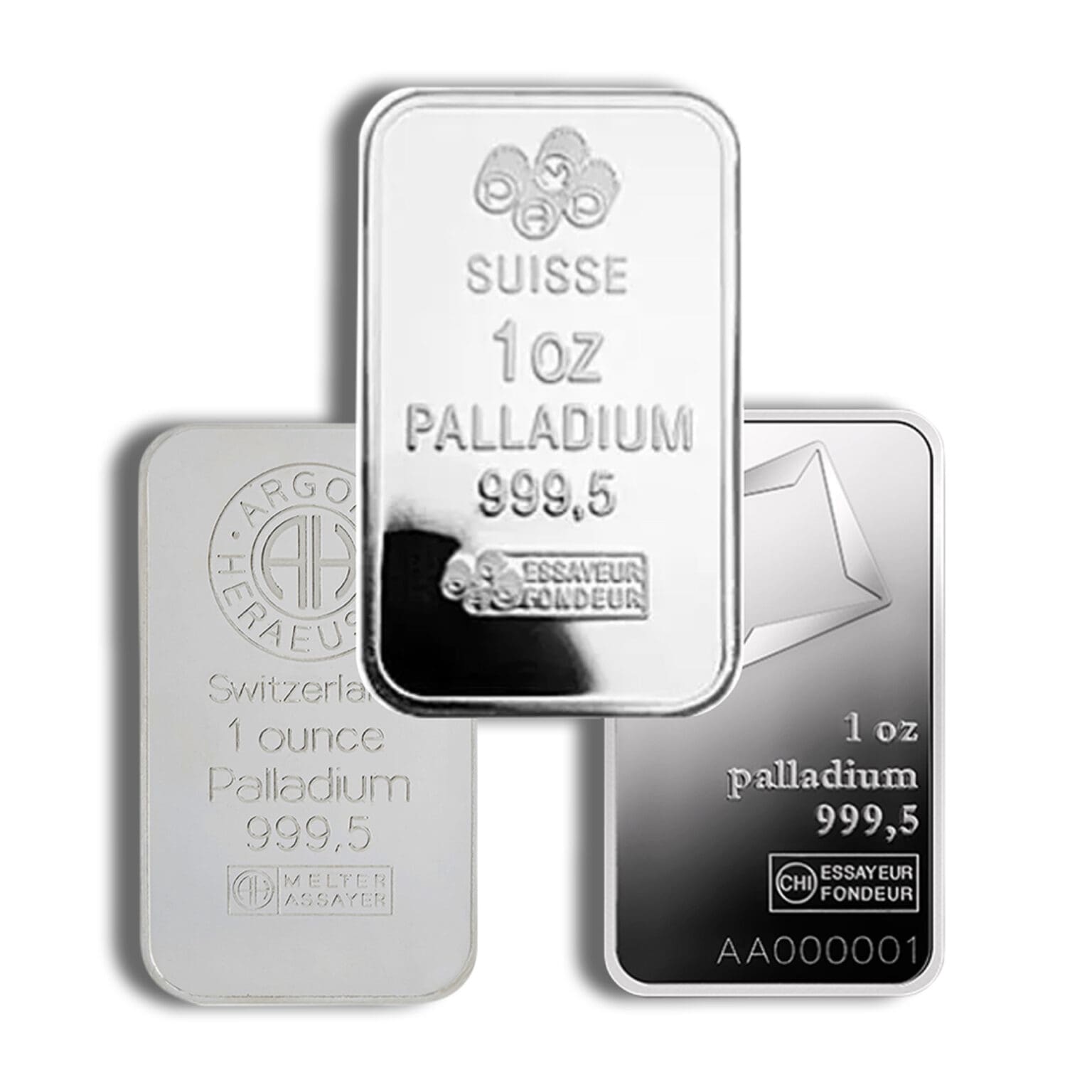 1 oz Palladium Bar Varied Mint – .9995 Fine Palladium